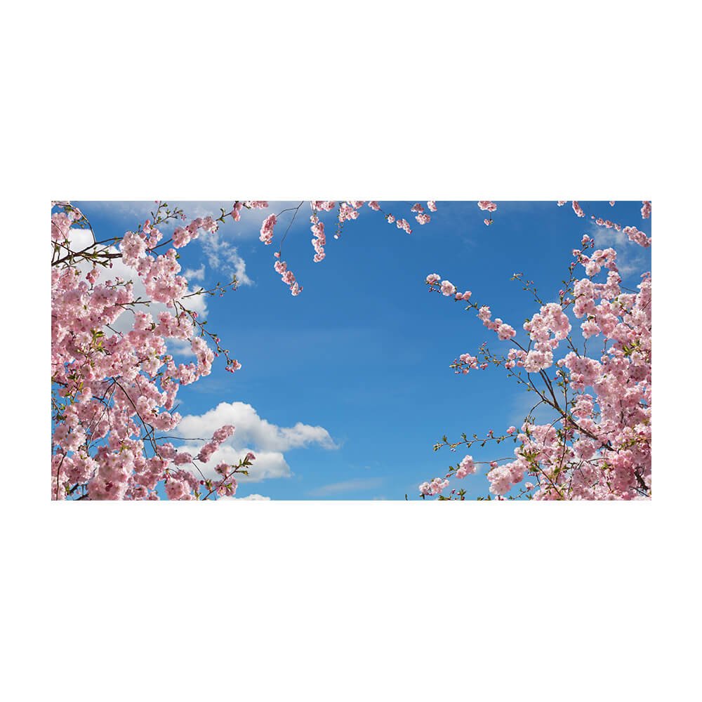 Acoustic ceiling sails with cherry blossom motif for a wow effect with ...