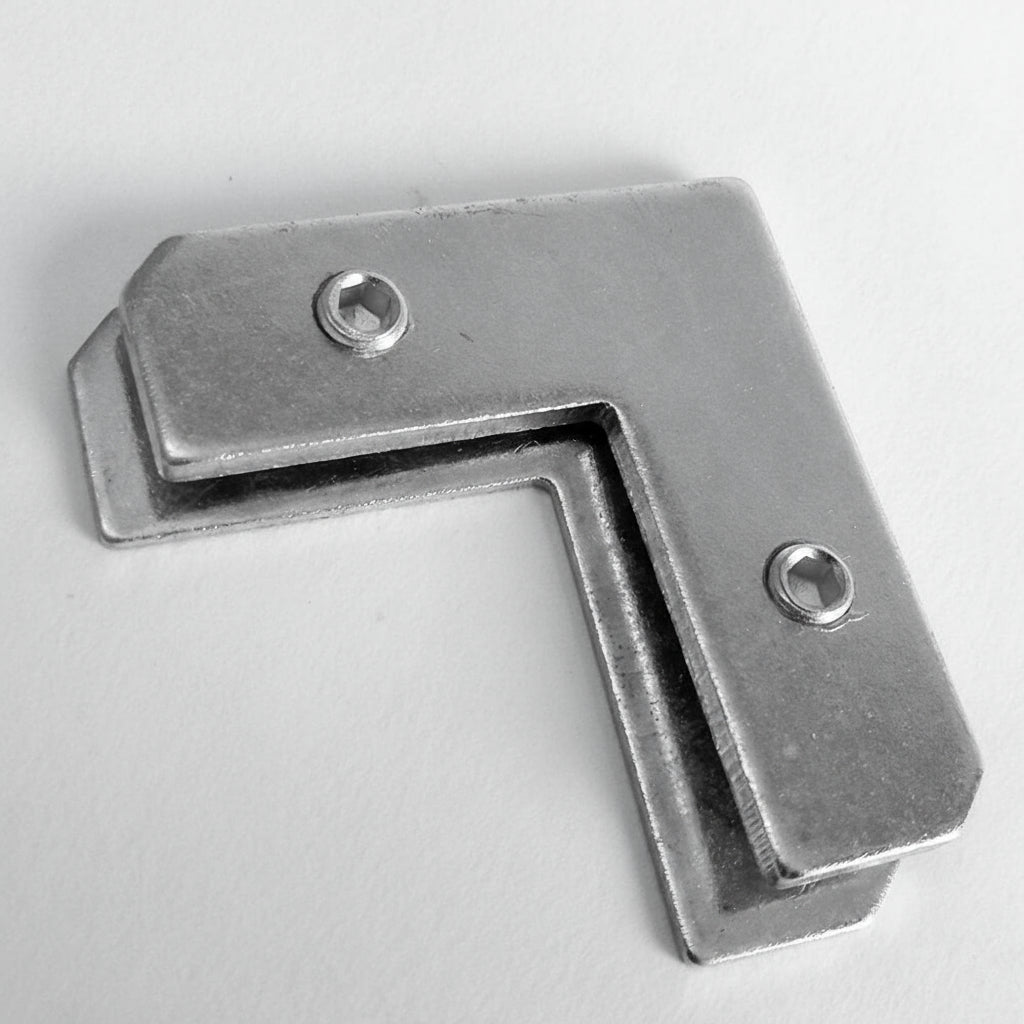Eckverbinder flach mit Madenschraube für Spannrahmen Profil 19 mm – Primex