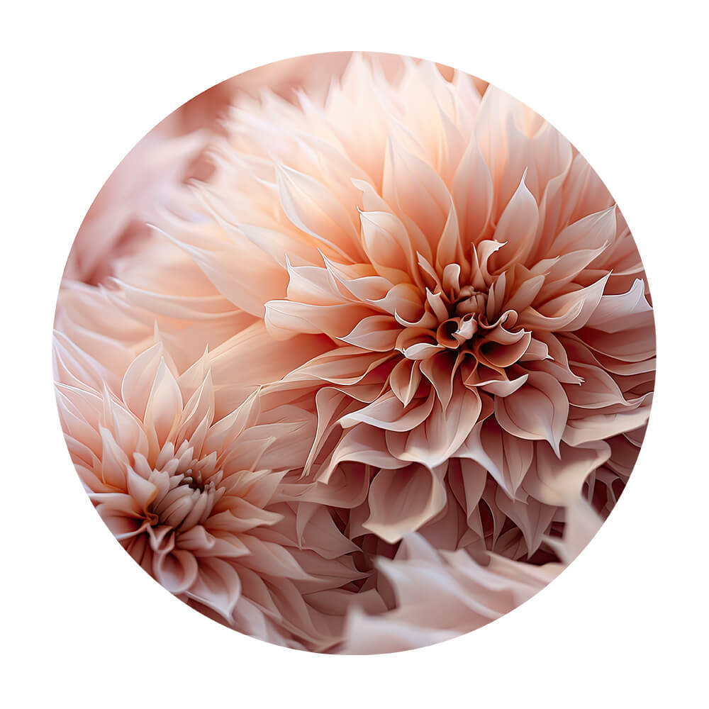 Round acoustic picture "Peach floral" - to improve room acoustics! – Primex